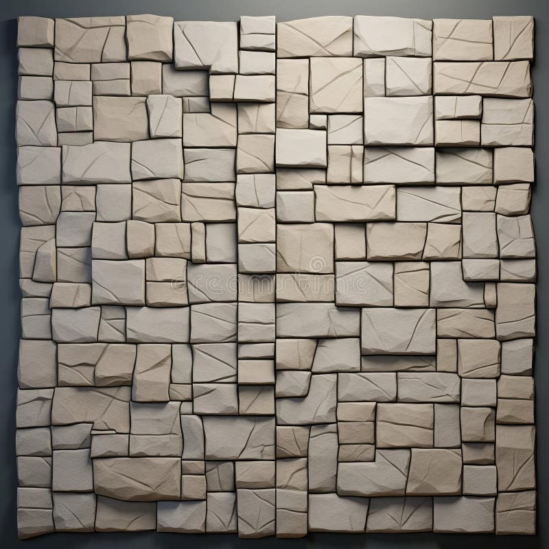 Intricate 3d Ashlar Wall Art Piece with Natural Stone Appearance Stock ...