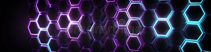 An Intricate 3D Background with Layered Hexagonal Patterns, Glowing ...