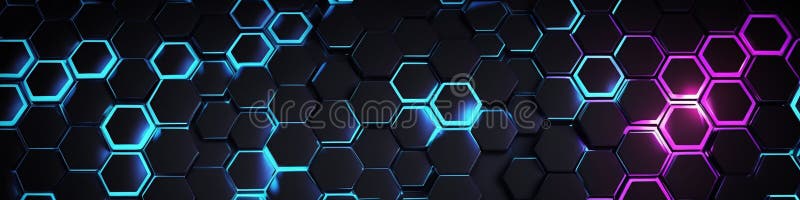 An Intricate 3D Background with Layered Hexagonal Patterns, Glowing ...