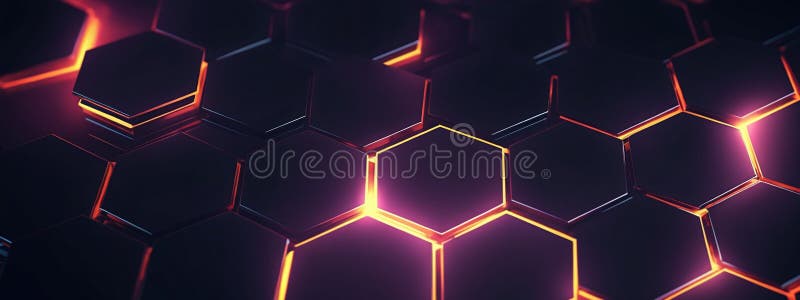 An Intricate 3D Background with Layered Hexagonal Patterns, Glowing ...