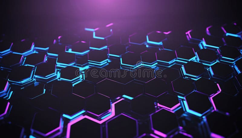 An Intricate 3D Background with Layered Hexagonal Patterns, Glowing ...