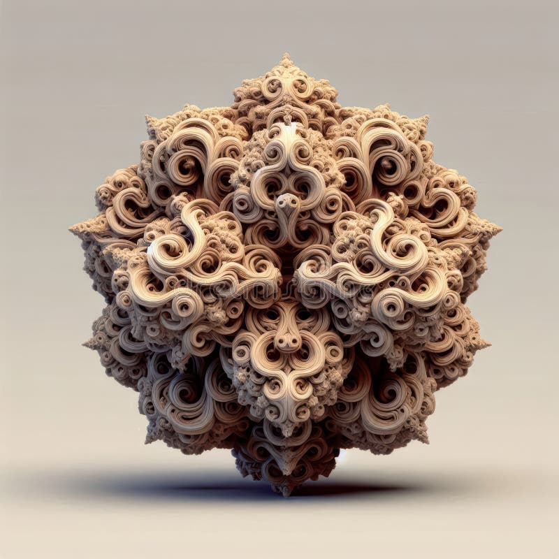Intricate 3D Fractal Sculpture Displaying Complex Patterns and Textures ...
