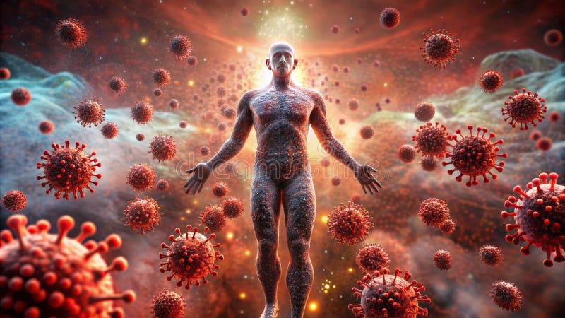 Intricate 3D Human Figure Composed of Viruses a Visual Exploration of ...