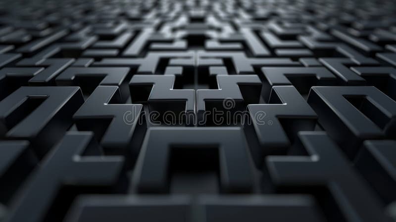 Intricate 3D Maze Concept Illustrating Complex Problem Solving and ...