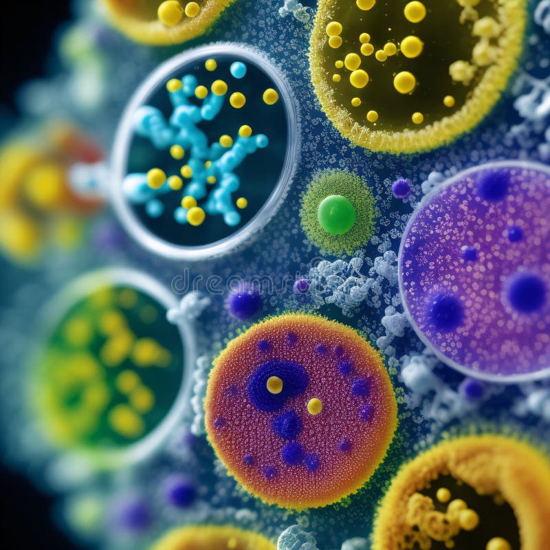 Intricate 3D Microorganisms in Scientific Laboratory Petri Dish Stock ...