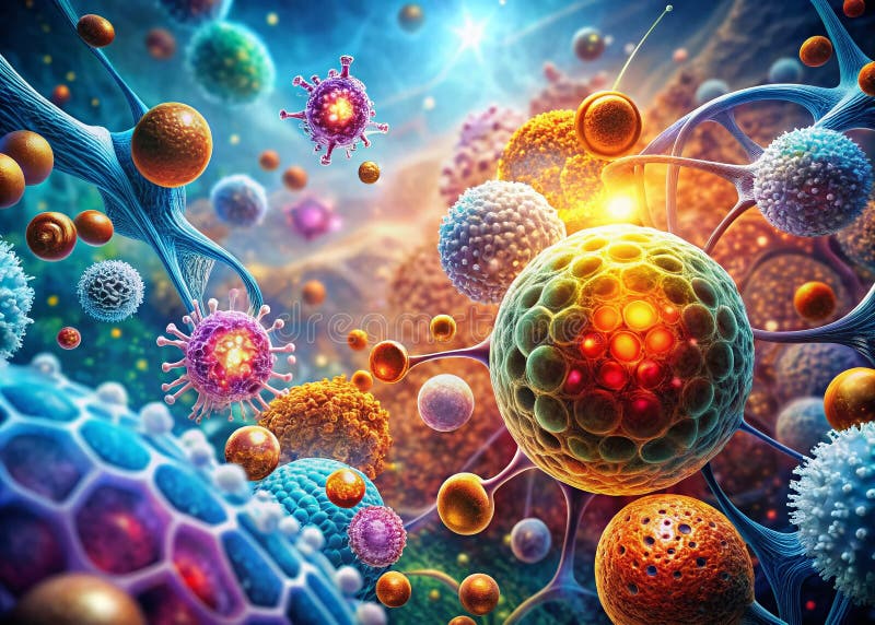 Intricate 2D Microscopic Cellular Structure a Detailed Medical ...