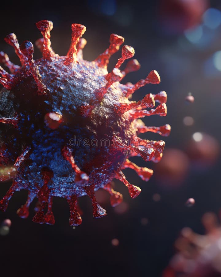 Intricate 3D Model of a Virus with Detail on Structure and Spikes ...