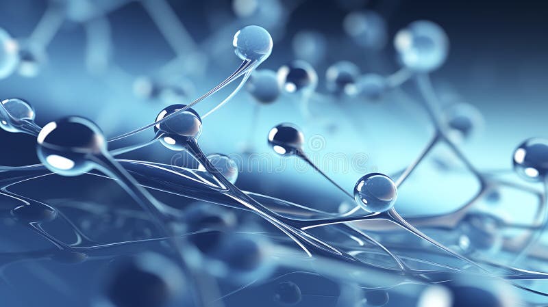 Intricate 3D Molecular Structure of H2O Under the Microscope Stock ...