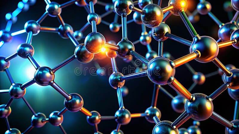 Intricate 3D Molecular Structure Silhouette a Glowing Representation of ...