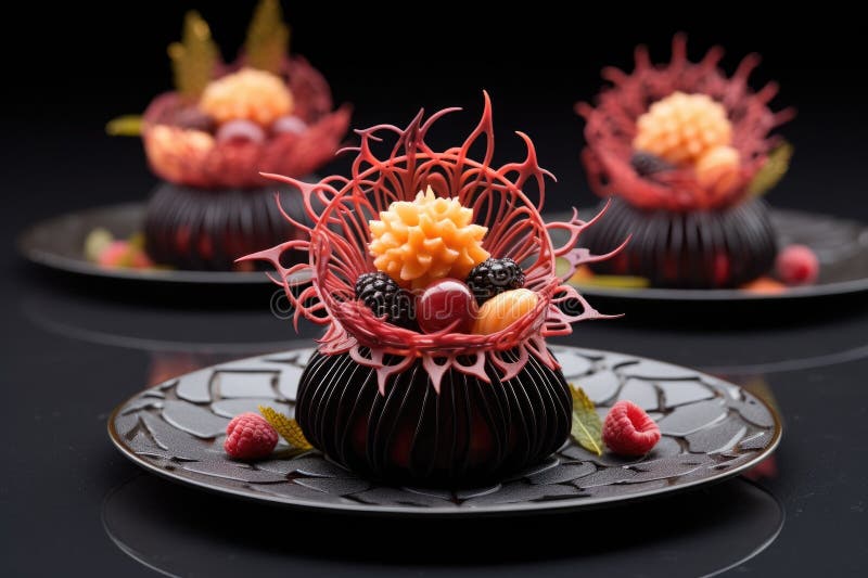 Intricate 3d Printed Dessert with Unique Design Stock Illustration ...