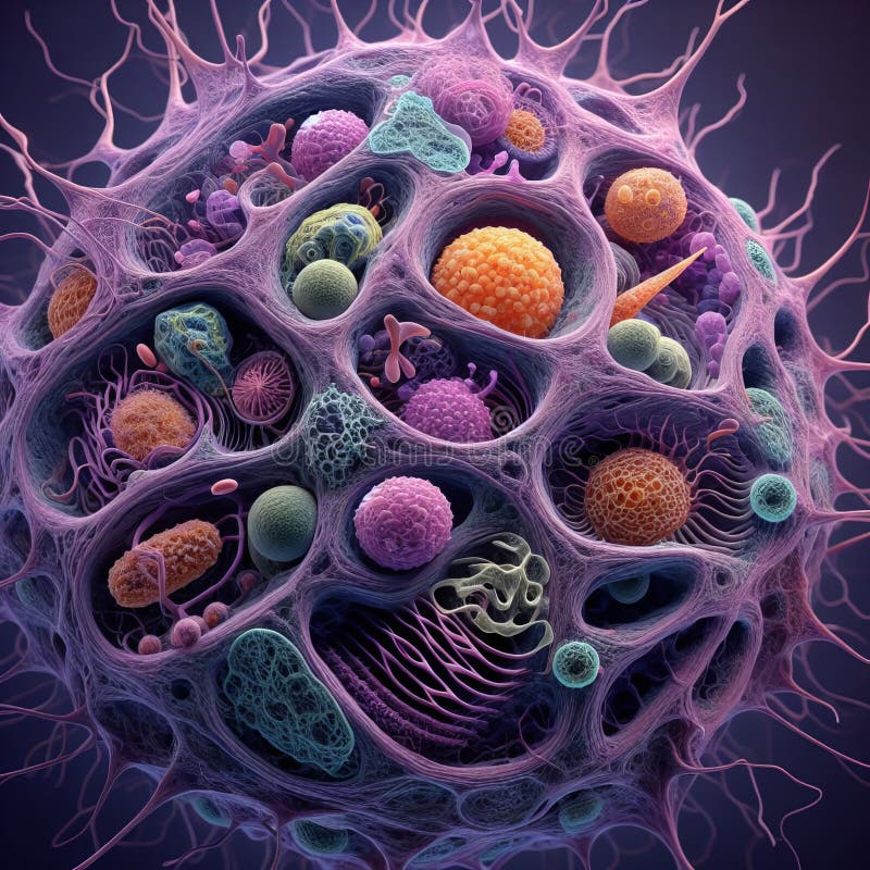 Intricate 3D Render of a Complex Microbial Structure Stock Illustration ...