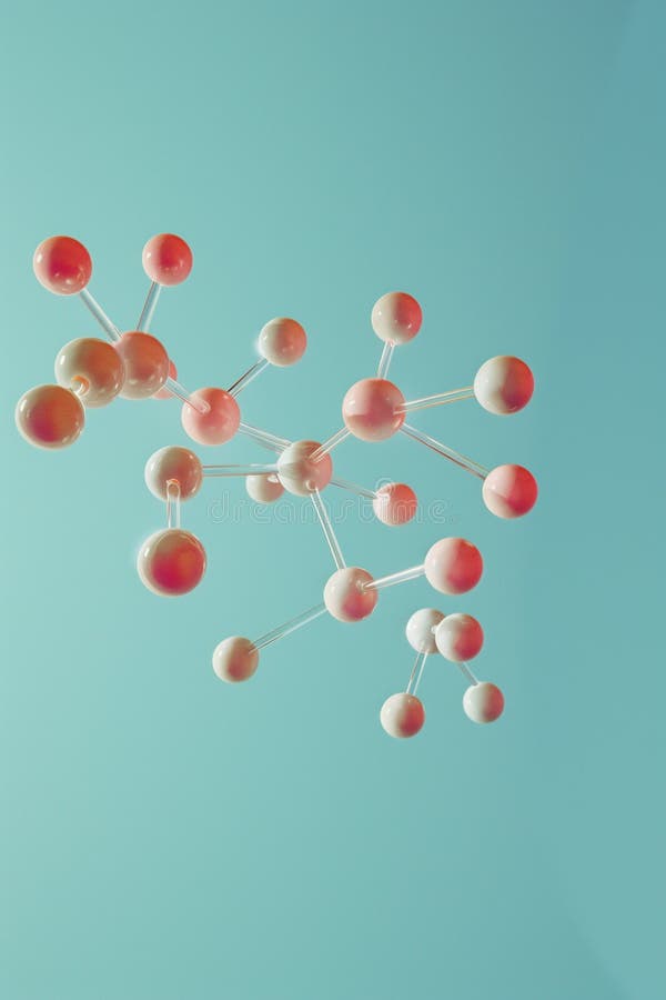 Intricate 3d Render of a Molecule Structure with Vibrant Atoms on Blue ...