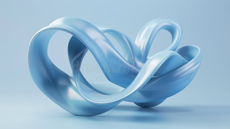 Intricate 3D Rendered Twisted Shapes in Soft Blue - Abstract Digital ...
