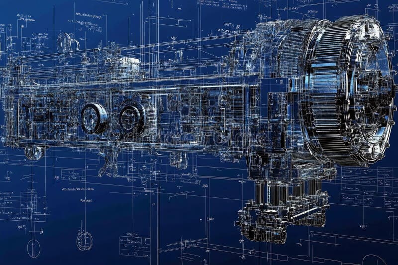 Blueprint X-Ray Diagram of a Modern Generic Car Chassis Isolated on a ...