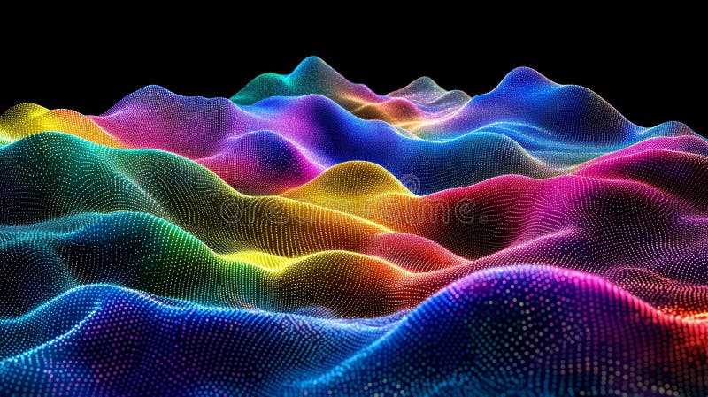 Vibrant 3D Visualization of Quantum Field Theory Illustrating Energy ...
