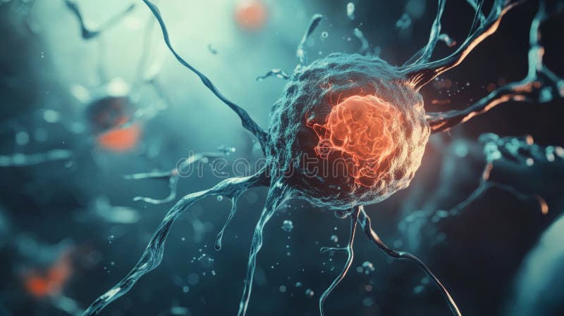 Intricate 3d Rendering of a Human or Embryonic Stem Cell Against a ...