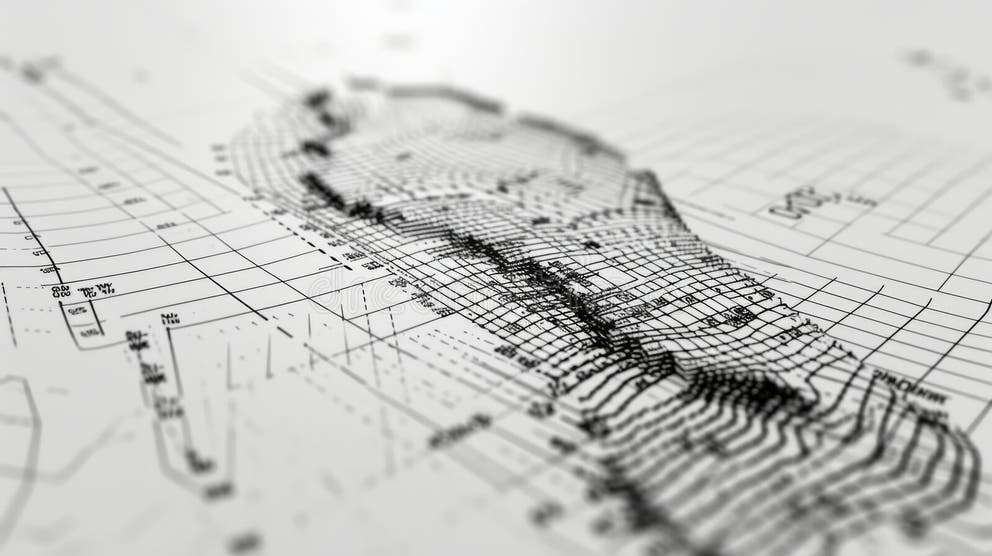 Topographic Map-inspired 3D Rendering Stock Illustration - Illustration ...