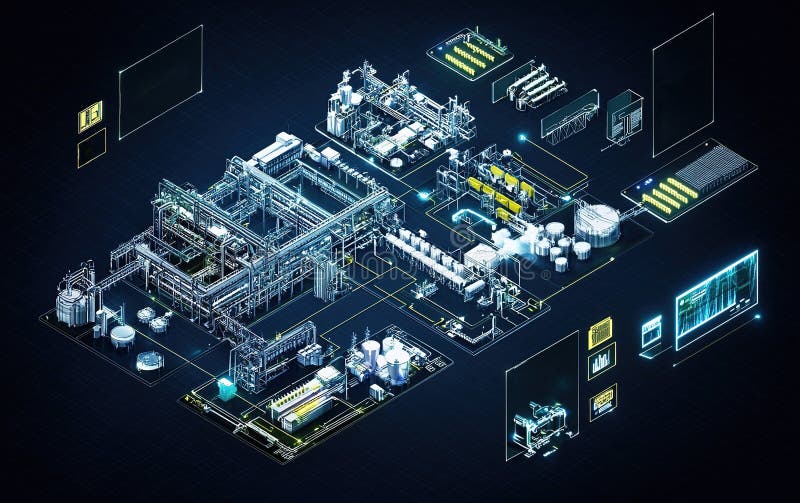An Intricate 3D Representation of a Modern Industrial Facility ...
