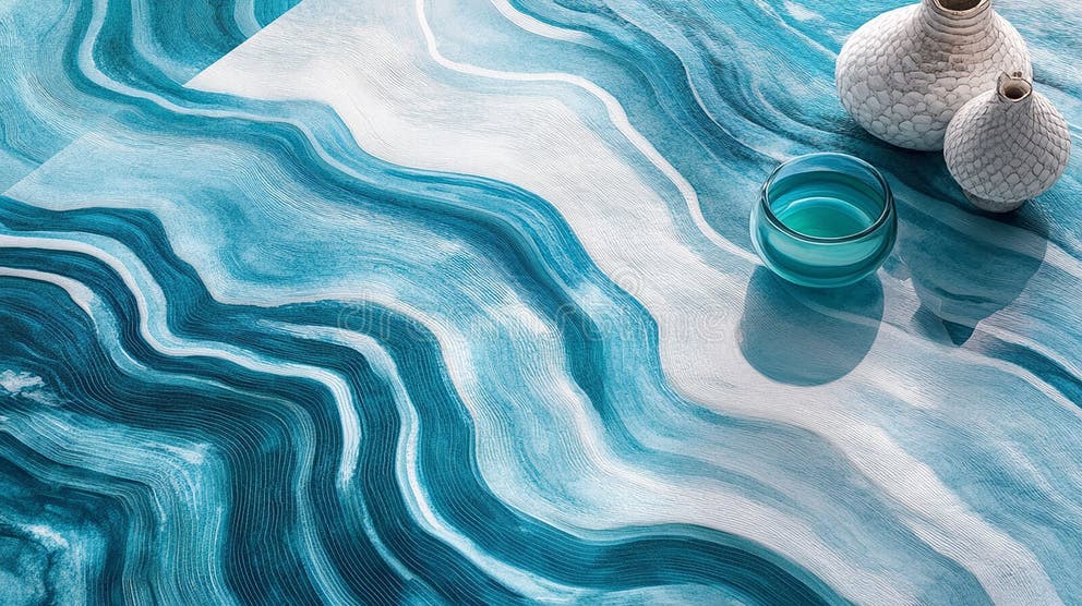 An Intricate 3d Ripple Design with Overlapping Waves Stock Illustration ...