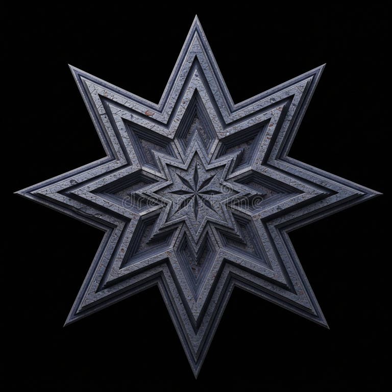 Intricate 3D Star Design with Multiple Layers and Sharp Edges Centered ...