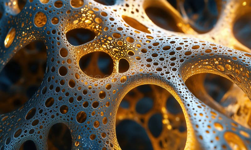 Intricate 3D Structure of Organic-Like Network with Glowing Highlights ...