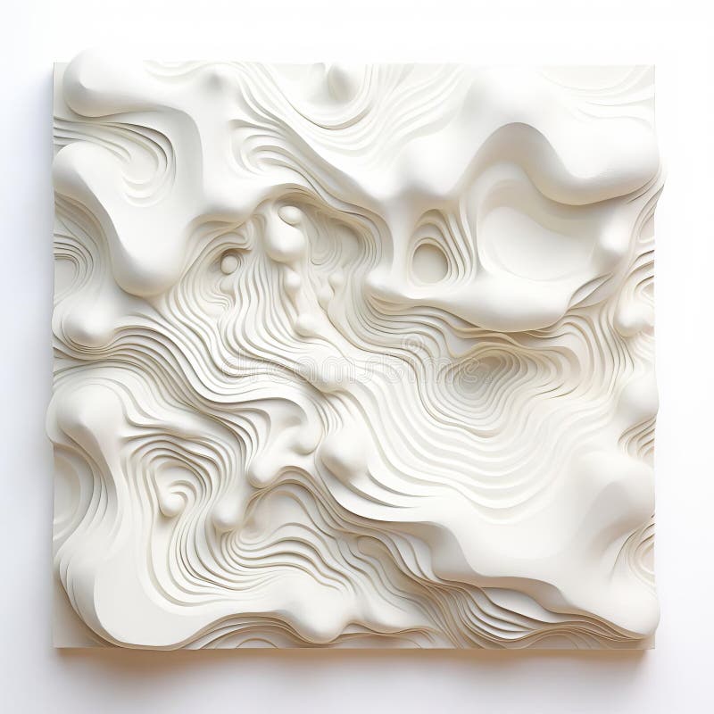 Intricate 3d Topographic Map Artwork on White Background Stock ...