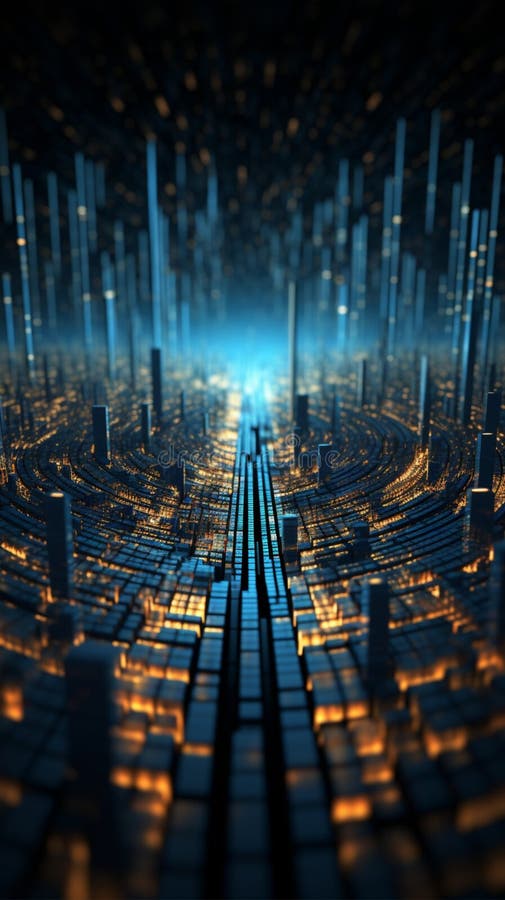 Intricate 3D Visualization of the Big Data Universe, Entwined with Binary Code Stock ...
