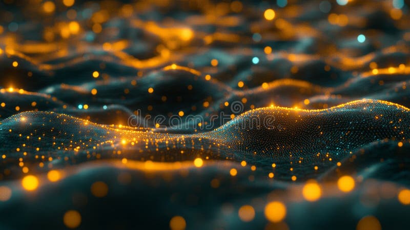 Intricate 3D Visualization of Quantum Fields Displaying Glowing ...