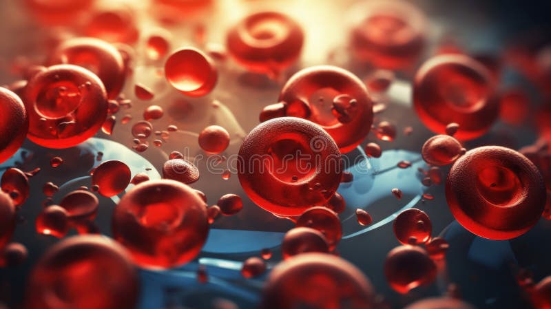 Intricate 3D Visualization of Red Blood Cells Flowing through Human ...