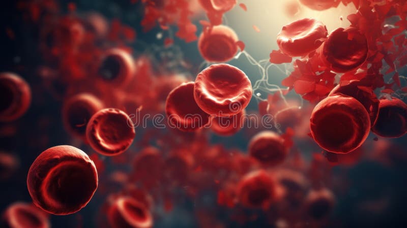Intricate 3D Visualization of Red Blood Cells Flowing through Human ...