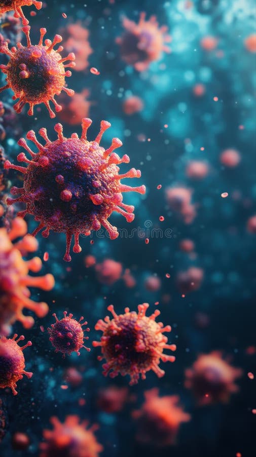 Intricate 3d Visualization of Viral Particles Floating in a Microbial ...