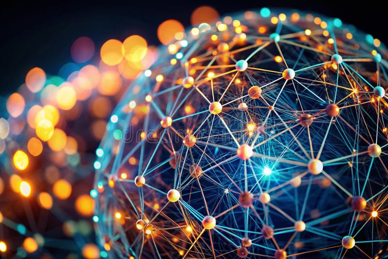 Intricate 3D Wireframe Sphere with Dotted Surface a Futuristic Visual ...