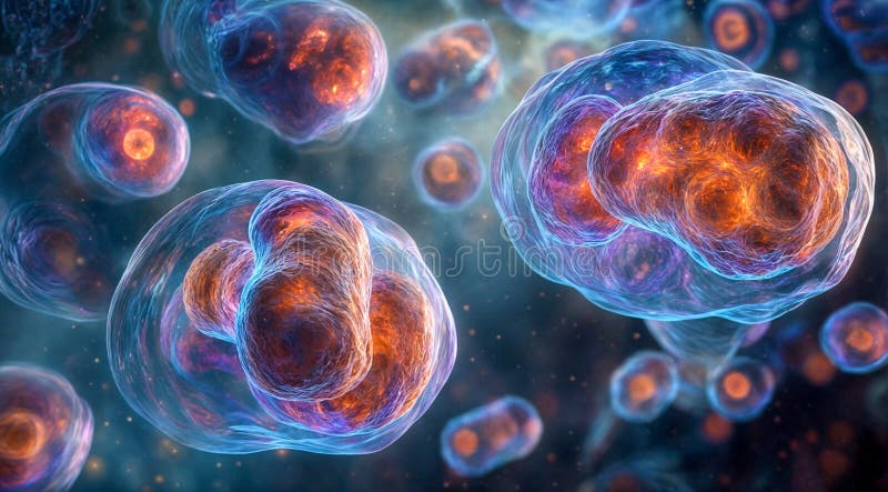 Intricate Dance of Evolving Cellular Structures in Space Stock ...