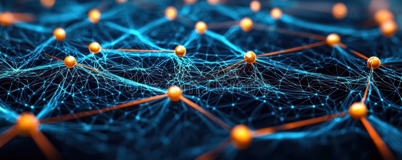 Intricate Data Network With Nodes And Connections For Mining Hidden
