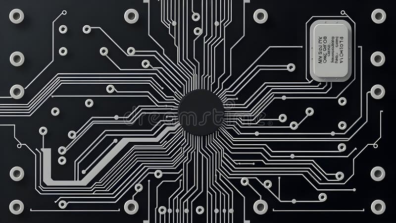 Close-Up View of Electronic Circuit Board Design with Componentry Stock ...