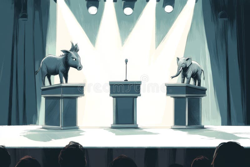 Intense Political Debate: a Visual Interpretation Stock Illustration ...