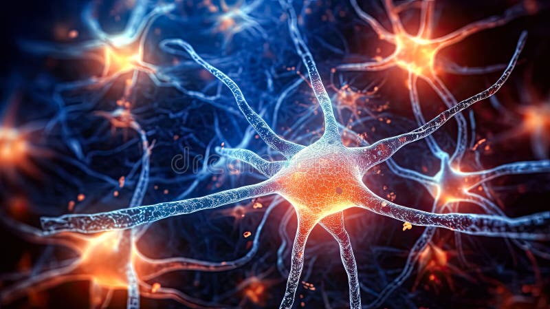 An Intricate Depiction of Neuron Activity Stock Image - Image of ...
