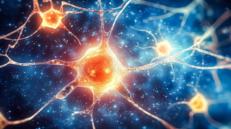 An Intricate Depiction of Neuron Activity Stock Photo - Image of axon ...