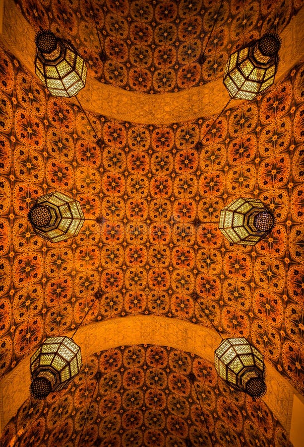 Decorative Ceiling with Islamic Craft Stock Image - Image of background ...