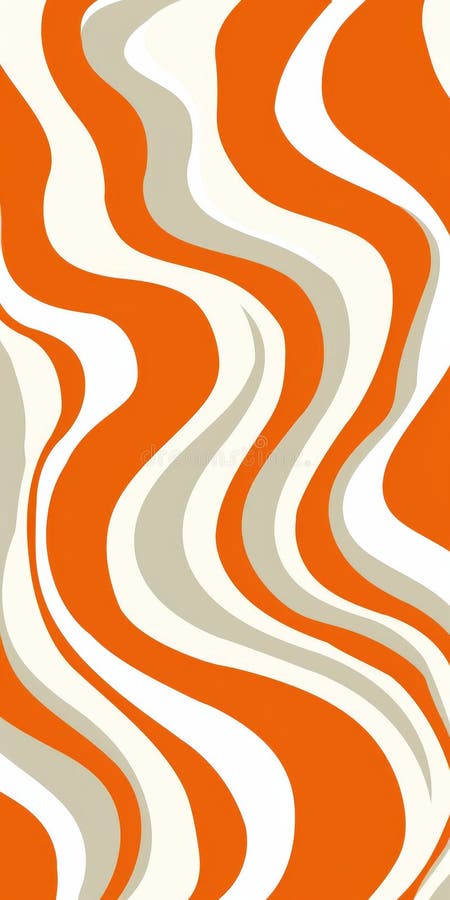 Orange and White Pattern with Wavy Lines Stock Illustration ...