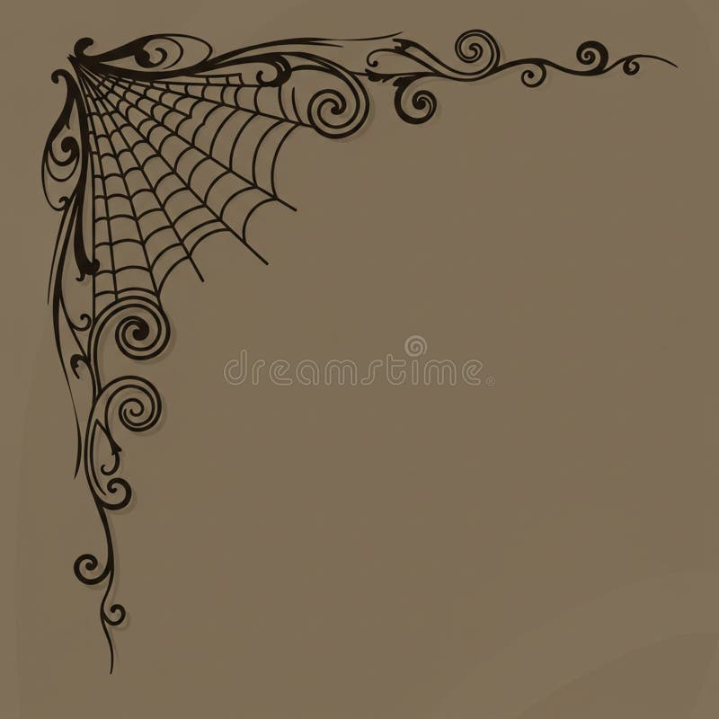Intricate Design Featuring a Spider Web Motif in the Upper Left Corner ...