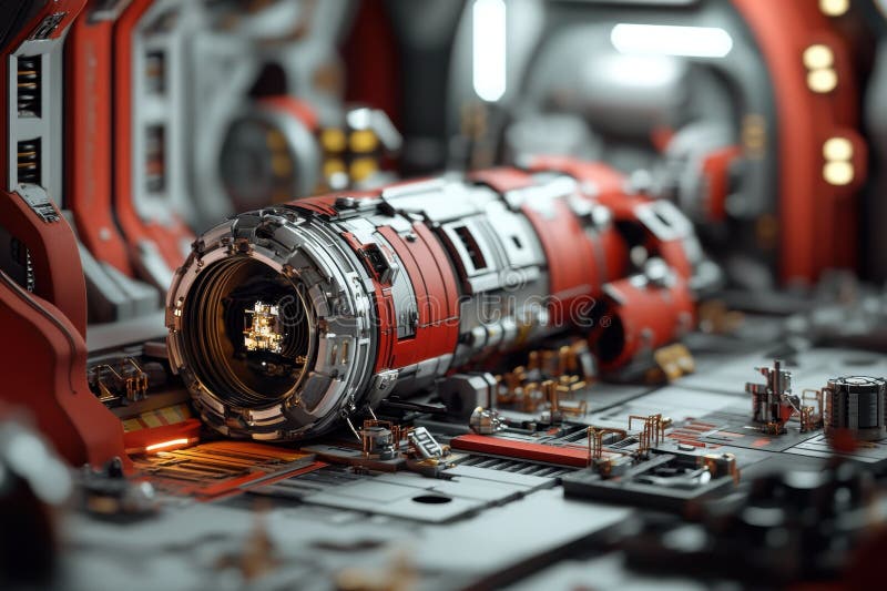 Intricate Design of a Futuristic Spacecraft Component in a High-tech ...