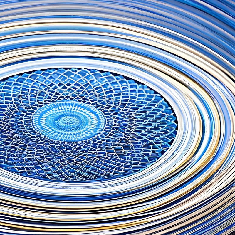 An Intricate Design of Interlocking Circles in Shades of Blue and ...