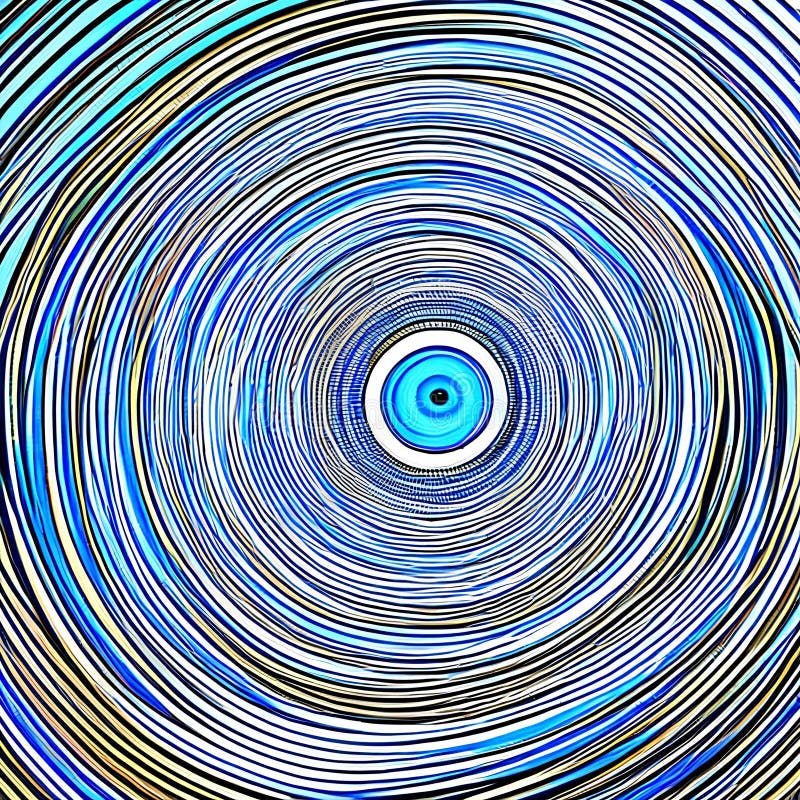 An Intricate Design of Interlocking Circles in Shades of Blue and ...