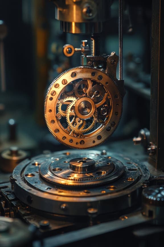 Intricate Design of a Mechanical Clock Movement Showcasing Gears and ...