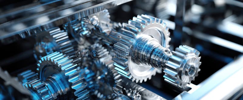 The Intricate Design of Metallic Gears Interlocking in a Sophisticated ...