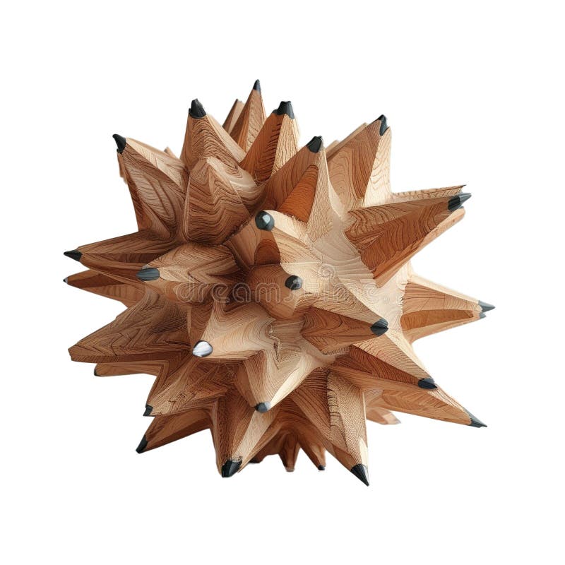 A Stunning Wooden Sculpture Featuring Sharp Spikes and Contrasting ...