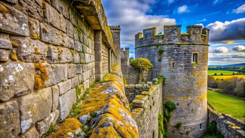 Intricate Detail of a Medieval Fortification Tower a Macro Exploration ...