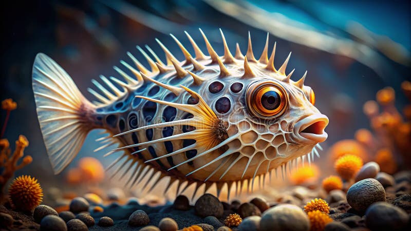 Intricate Detail of a Miniature Puffer Fish Skeleton a Stunning ...