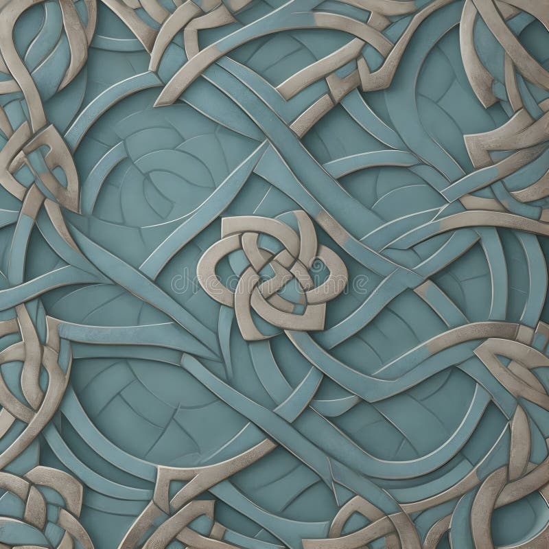 An Intricate, Detailed Celtic Knot Pattern Rendered in a Vibrant Tile ...
